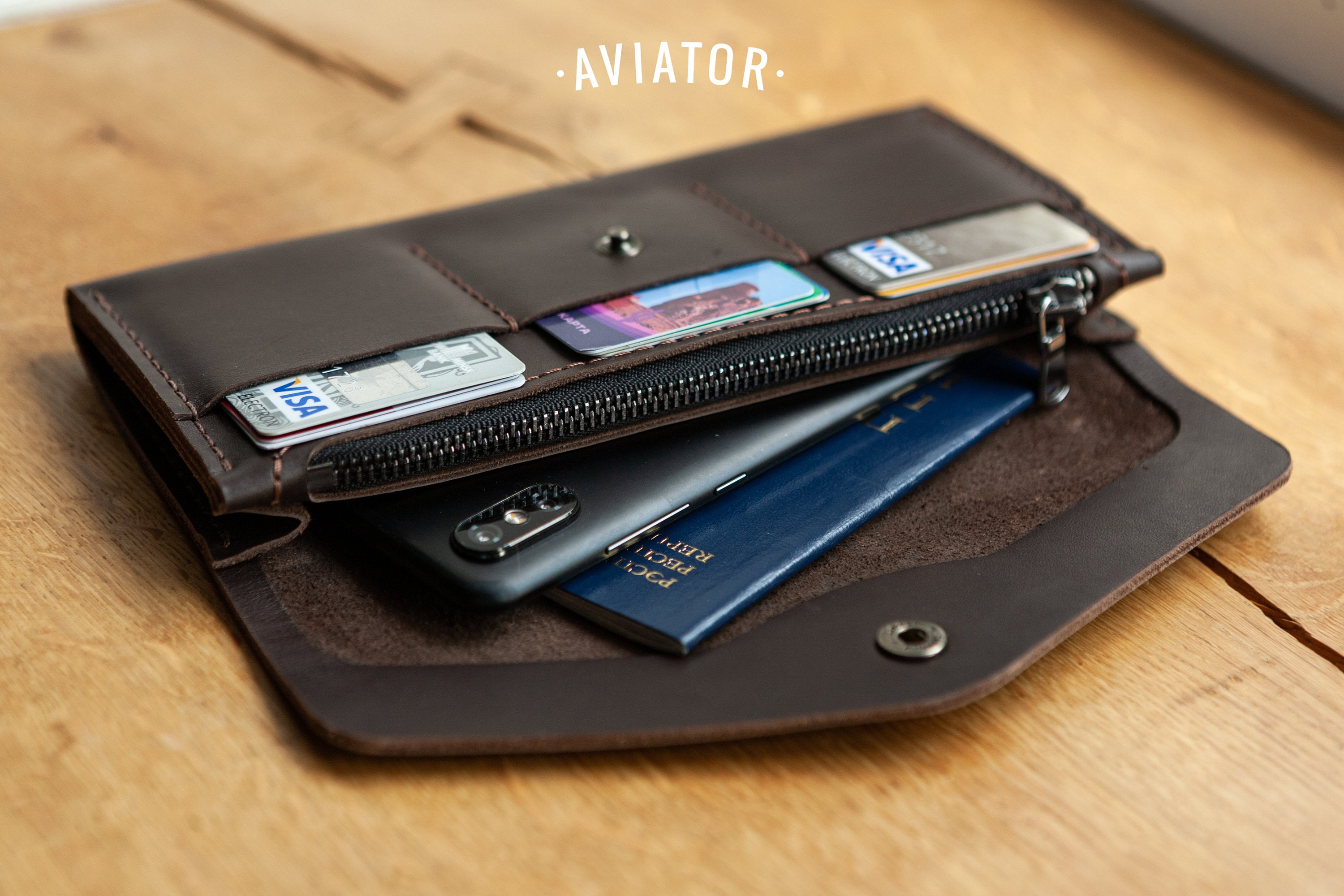 Pdf Business Wallet 2 Template Leather Clutch Wallet Etsy