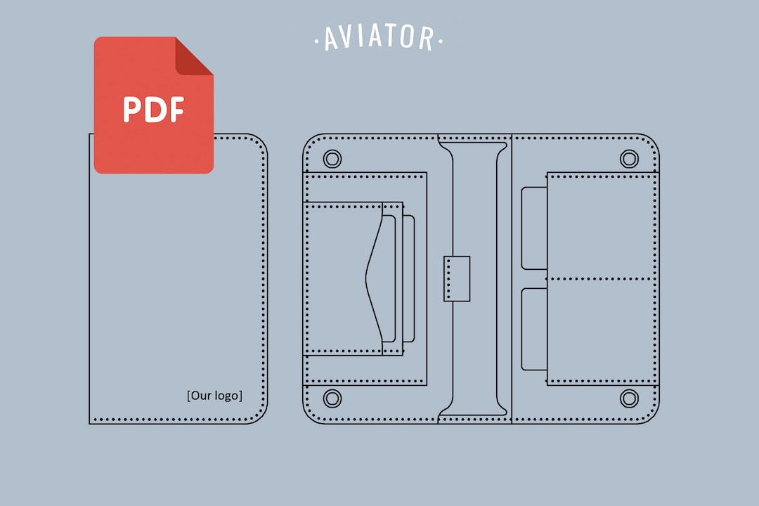 PDF Business Wallet 5 - Template - Leather Clutch Wallet - Long Wallet ...