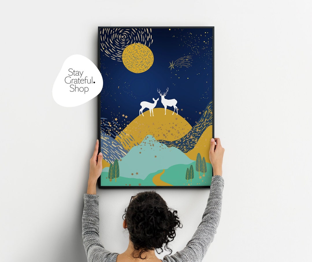 White Deer Printable Art | FENG SHUI Wall Art Modern Art Suggestive Art ...
