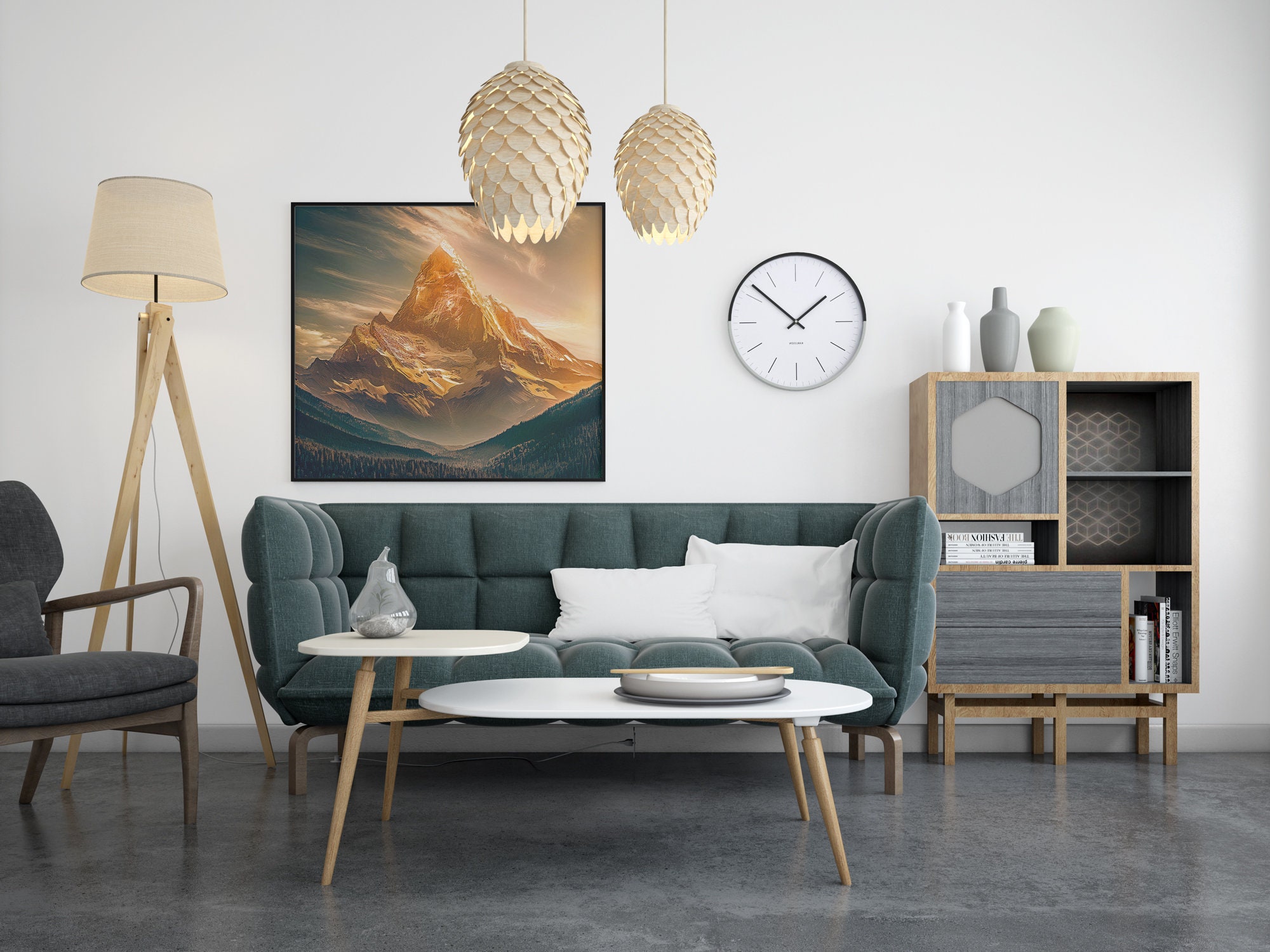 Gold Mountain Chinese Feng Shui Wall Art Decor Attract Money Prosperity ...