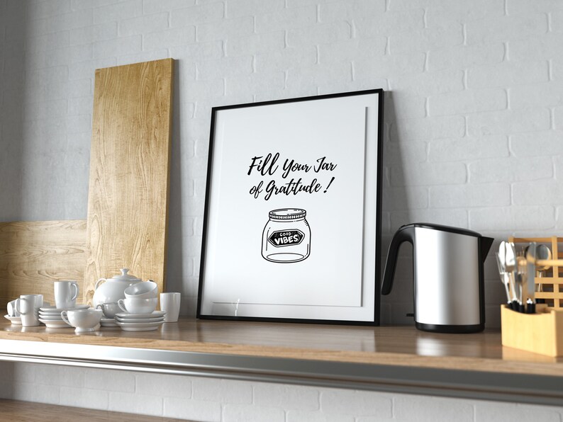 Daily Gratitude Jar Printable Art Attitude Gratitude Sign Wall Art ...