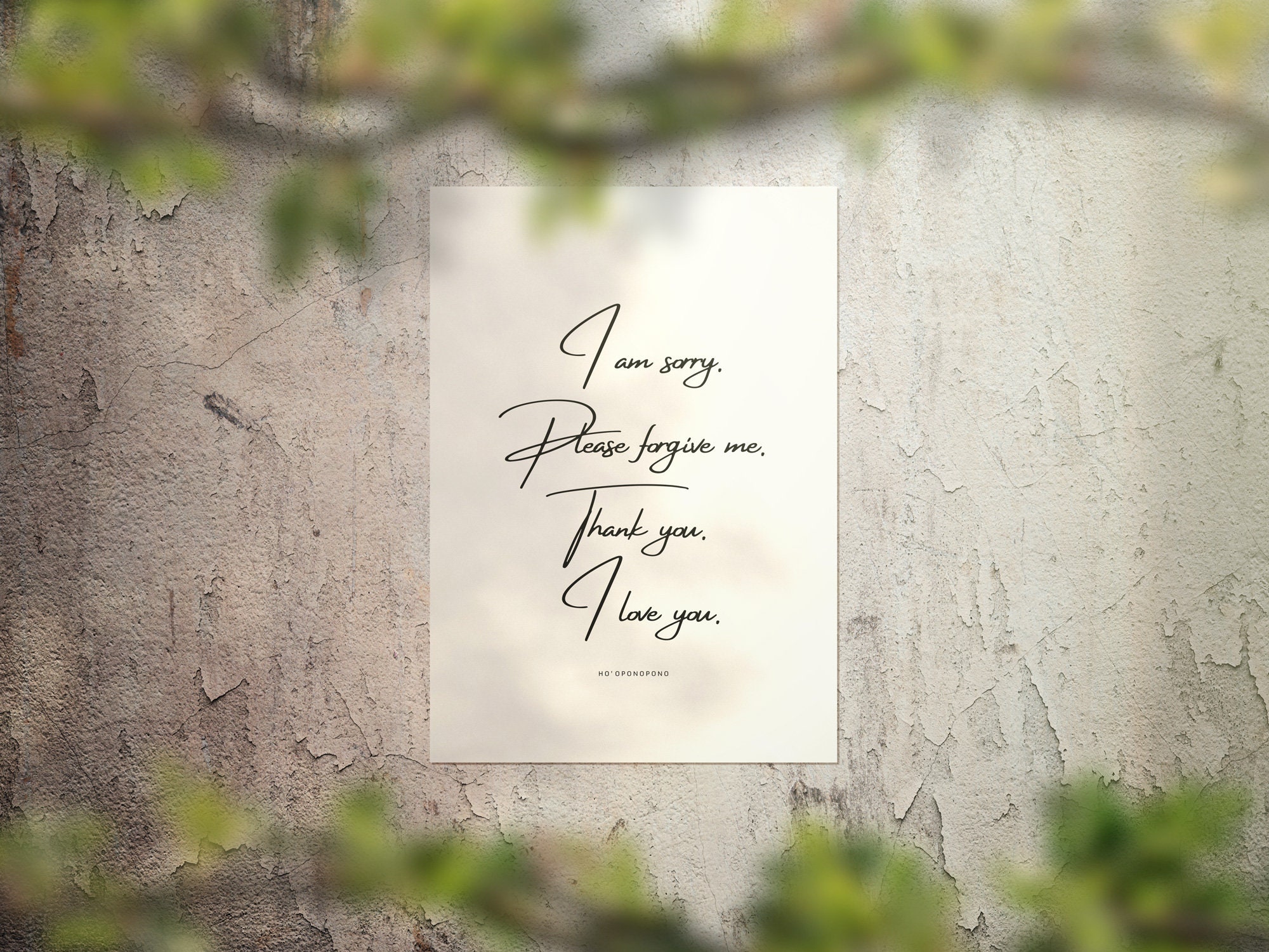 Ho'oponopono Prayer Inspired Printable Art, Newage Healing Wall Art ...