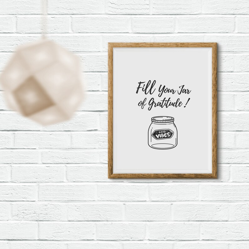 Daily Gratitude Jar Printable Art Attitude Gratitude Sign - Etsy