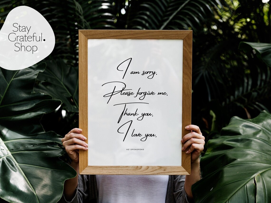 Ho'oponopono Prayer Inspired Printable Art, Newage Healing Wall Art ...