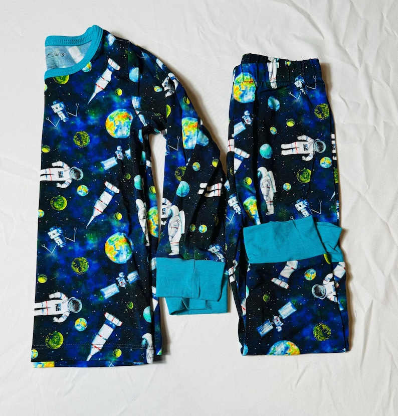 In Space Boys Organic Bamboo Boys Toddler Pajamas | Eco-friendly Bamboo ...