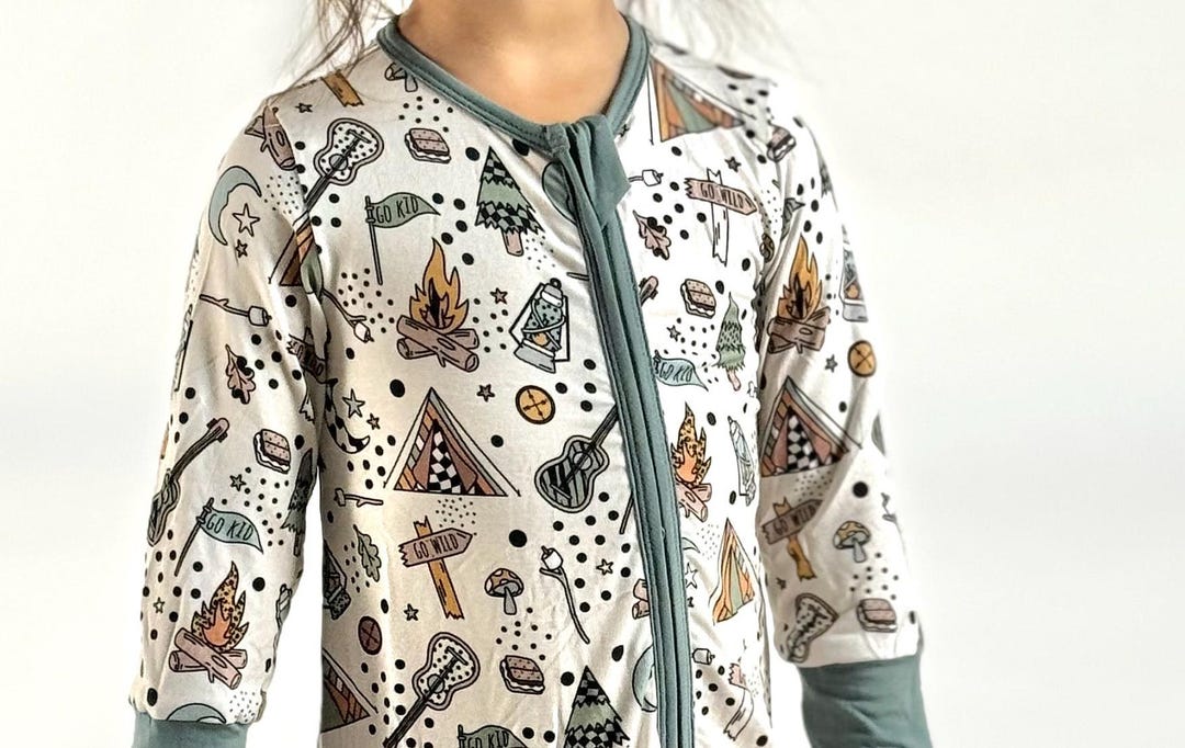 S'mores Adventures Boys Bamboo Zippies Sleeper Boys Camping Bamboo - Etsy