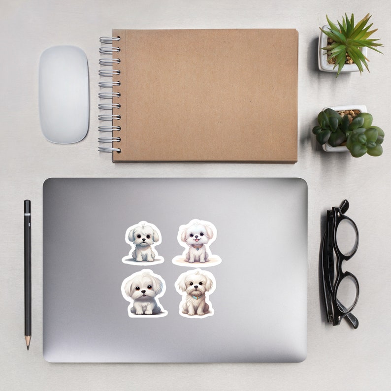 Blissful Maltese Dog Stickers - Etsy