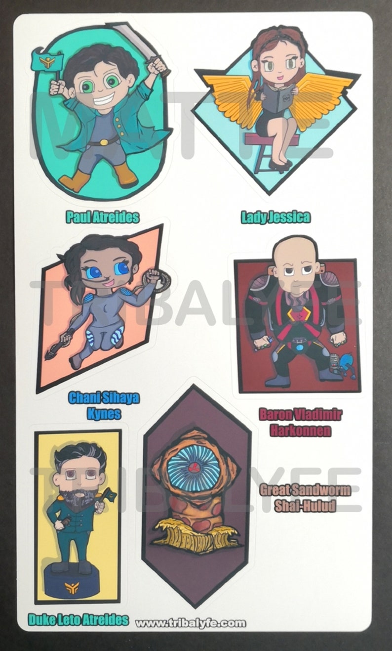 Dune Collection: Matte Vinyl Sticker Sheets - 33 Different Original ...