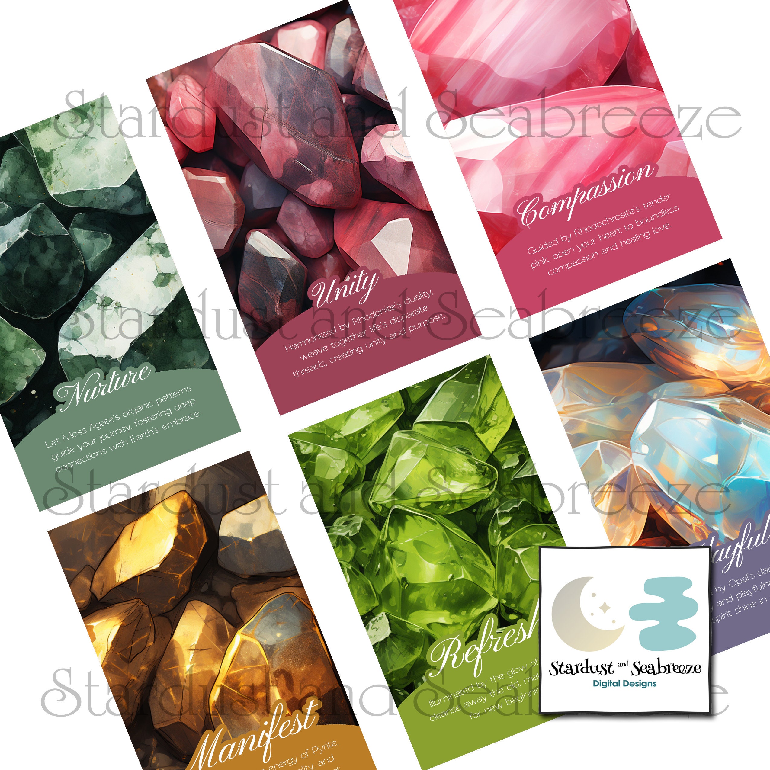 Printable Crystal Affirmation Cards: Stones of Insight, A Printable ...