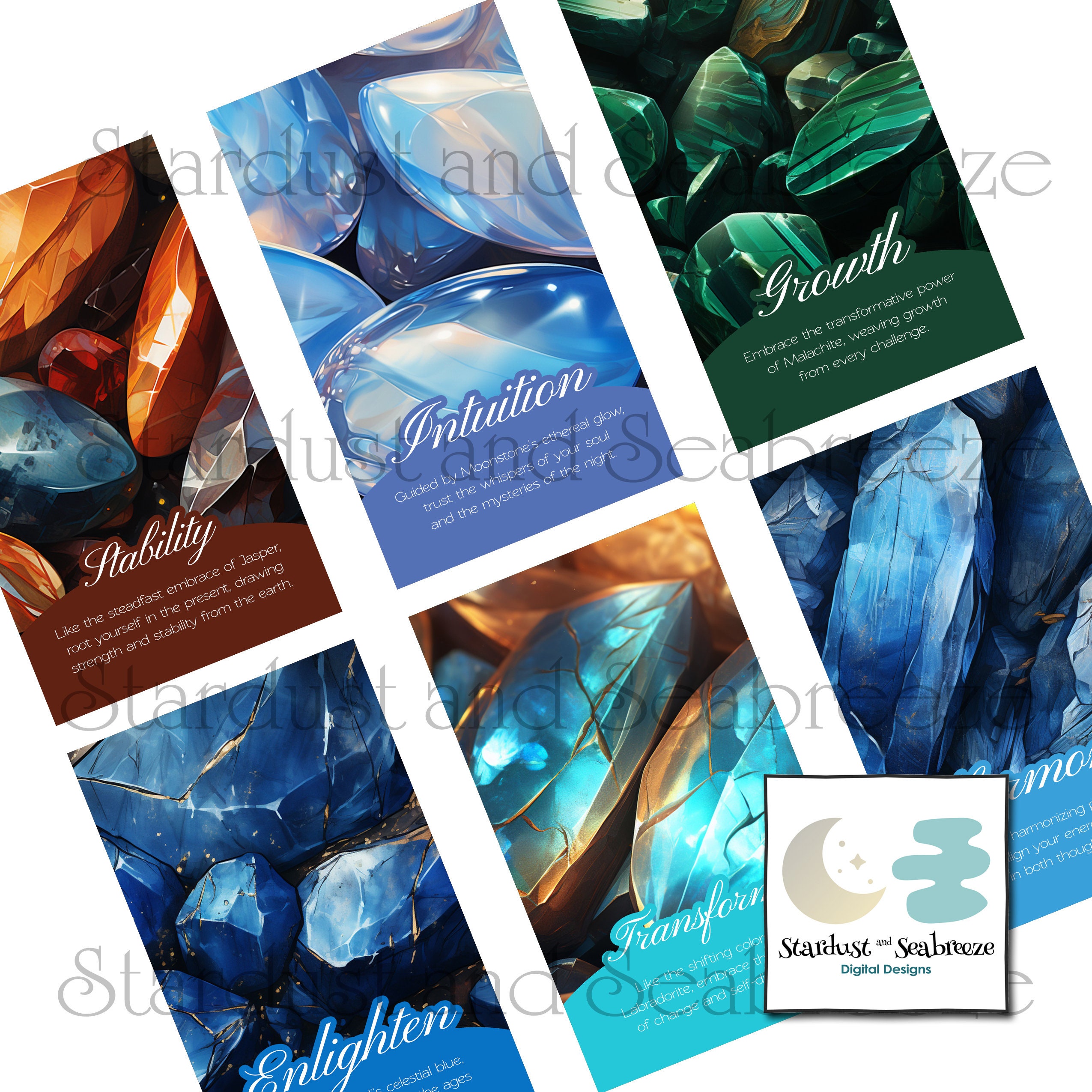Printable Crystal Affirmation Cards: Stones of Insight, A Printable ...