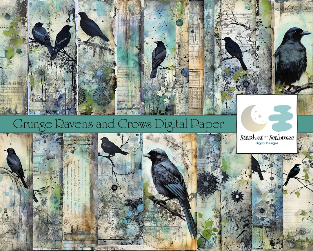 Boho Grunge Crows & Ravens: Printables for Junk Journals and ...