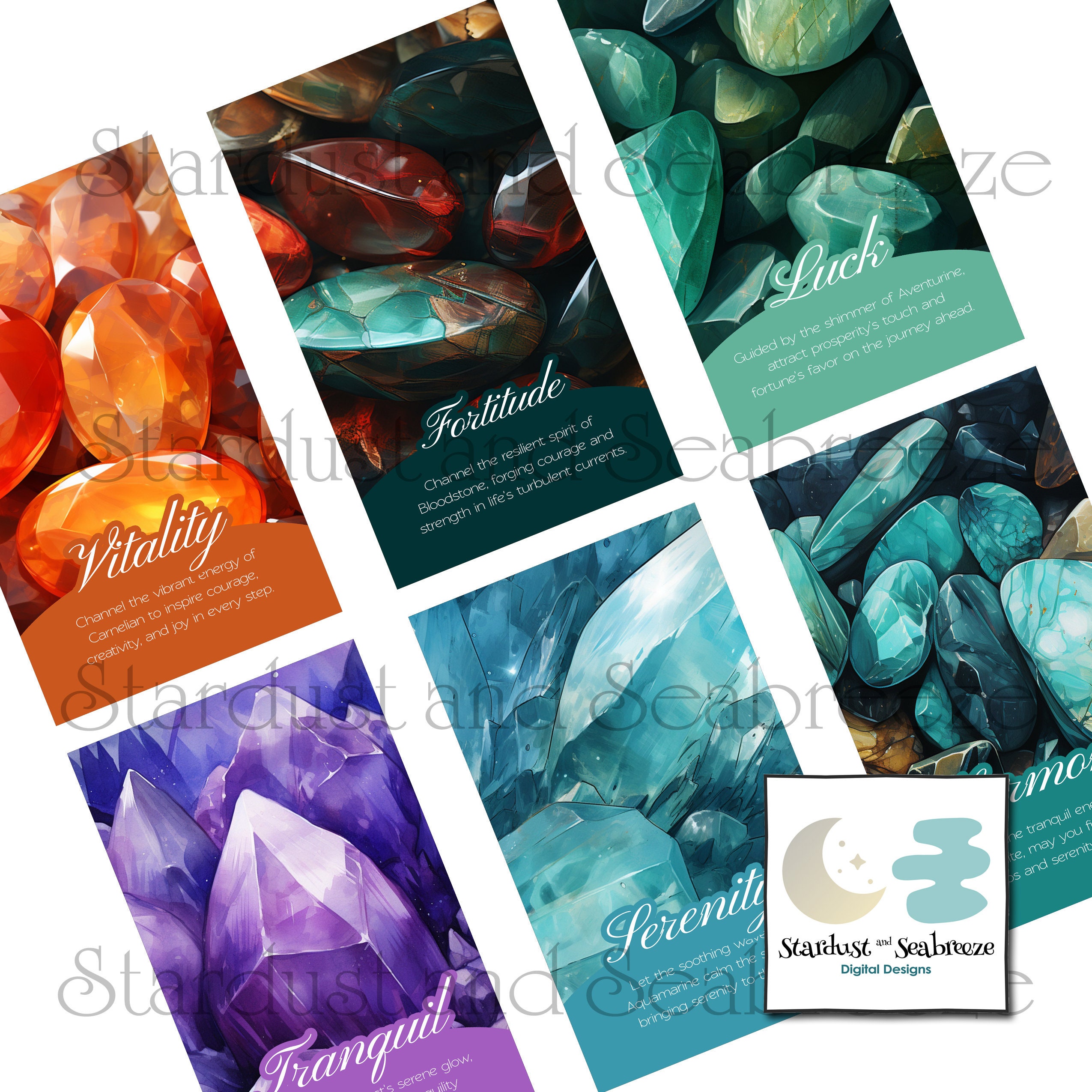 Printable Crystal Affirmation Cards: Stones of Insight, A Printable ...