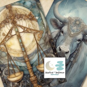 Zodiac Signs Digital Paper, Printable Vintage Junk Journal Pages - Etsy