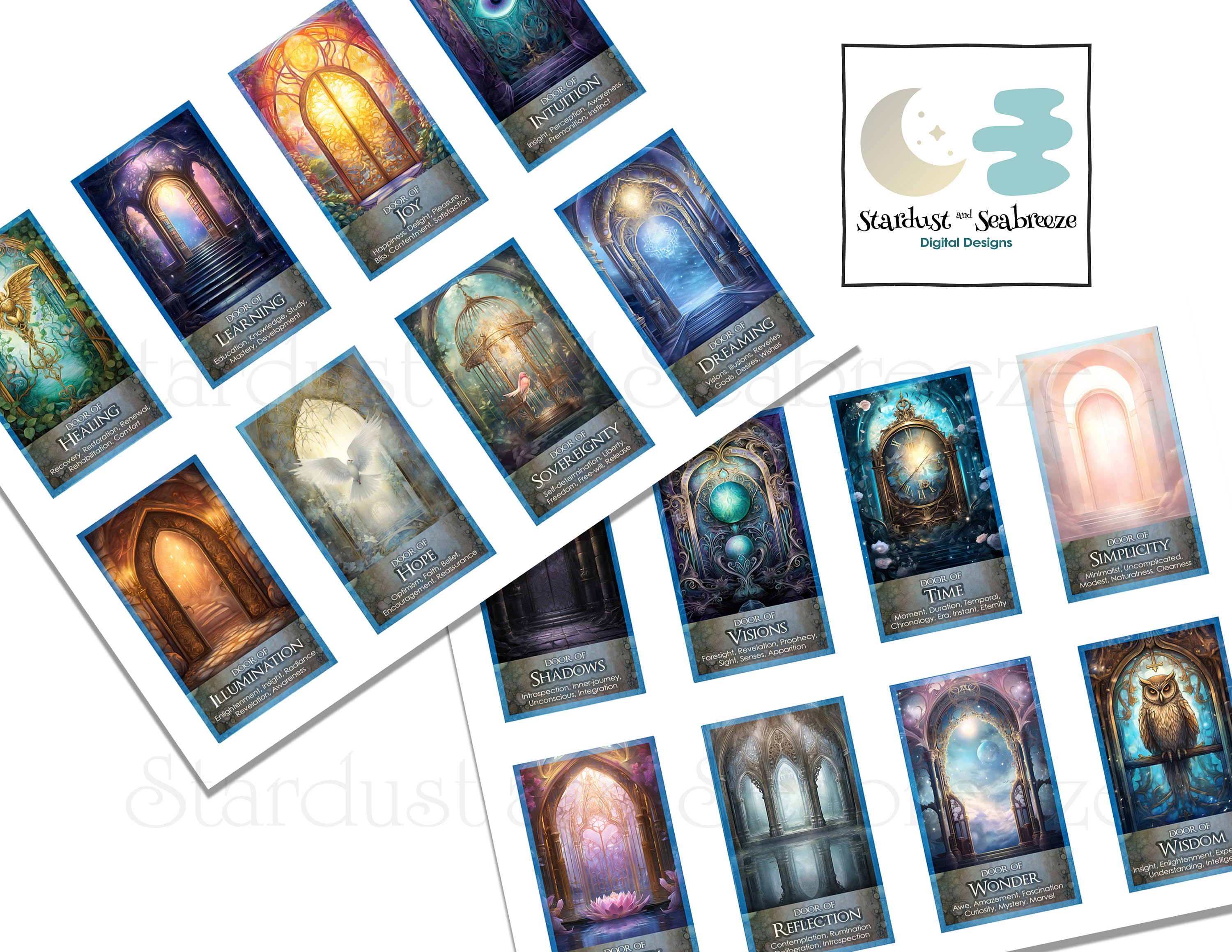 Printable Oracle Cards: High-quality "doors of Destiny" Deck, 300 DPI ...