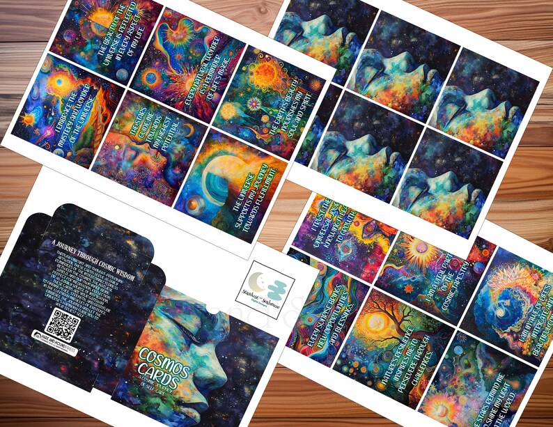 Cosmos Cards: 30 Printable Daily Affirmation Cards - Colorful Cosmic ...