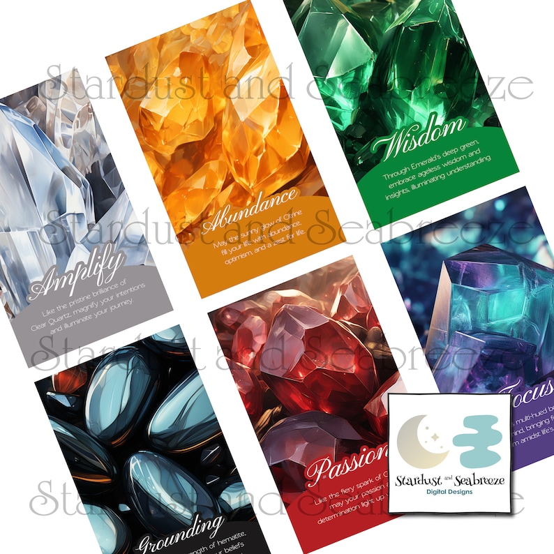 Printable Crystal Affirmation Cards: Stones of Insight, A Printable ...