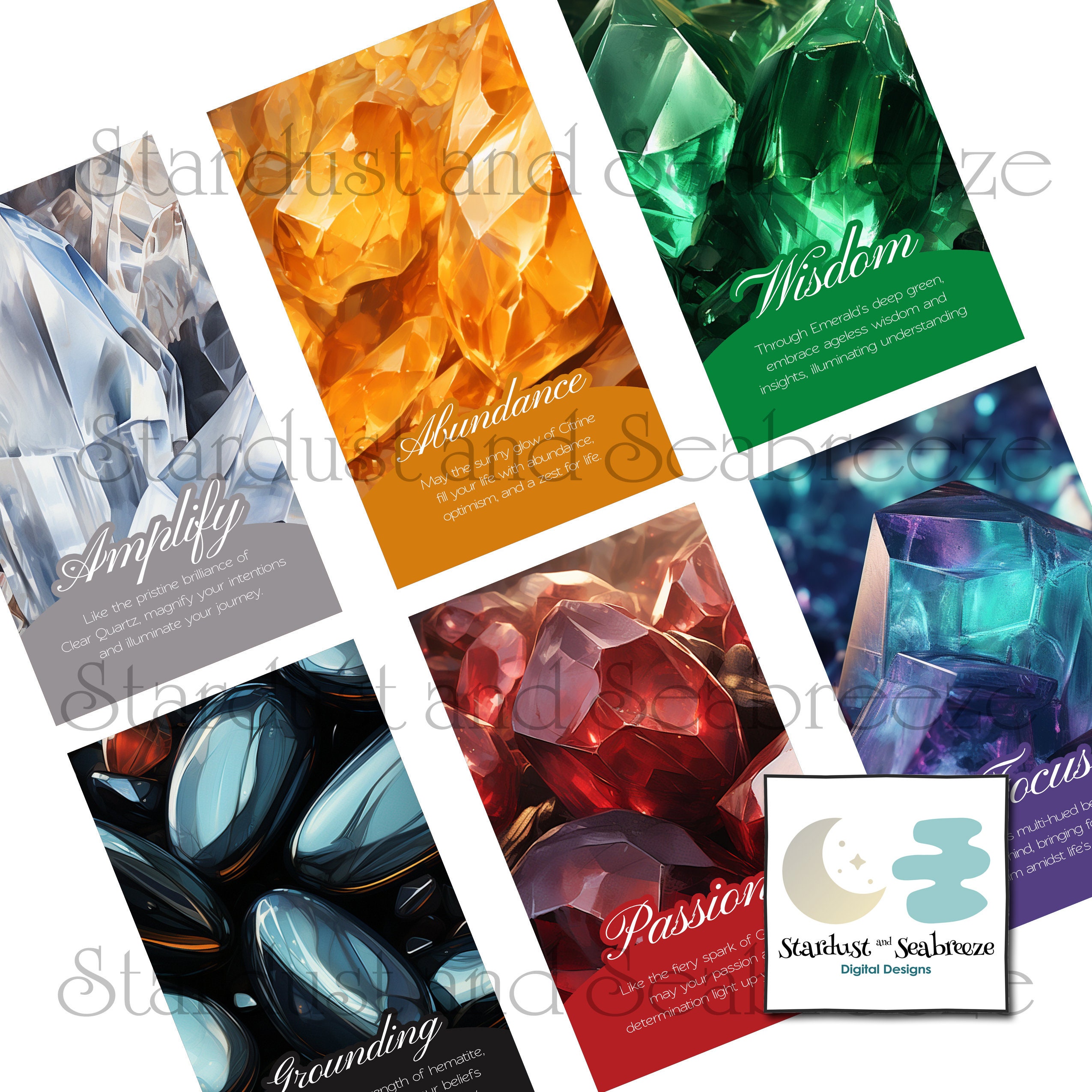 Printable Crystal Affirmation Cards: Stones of Insight, A Printable ...