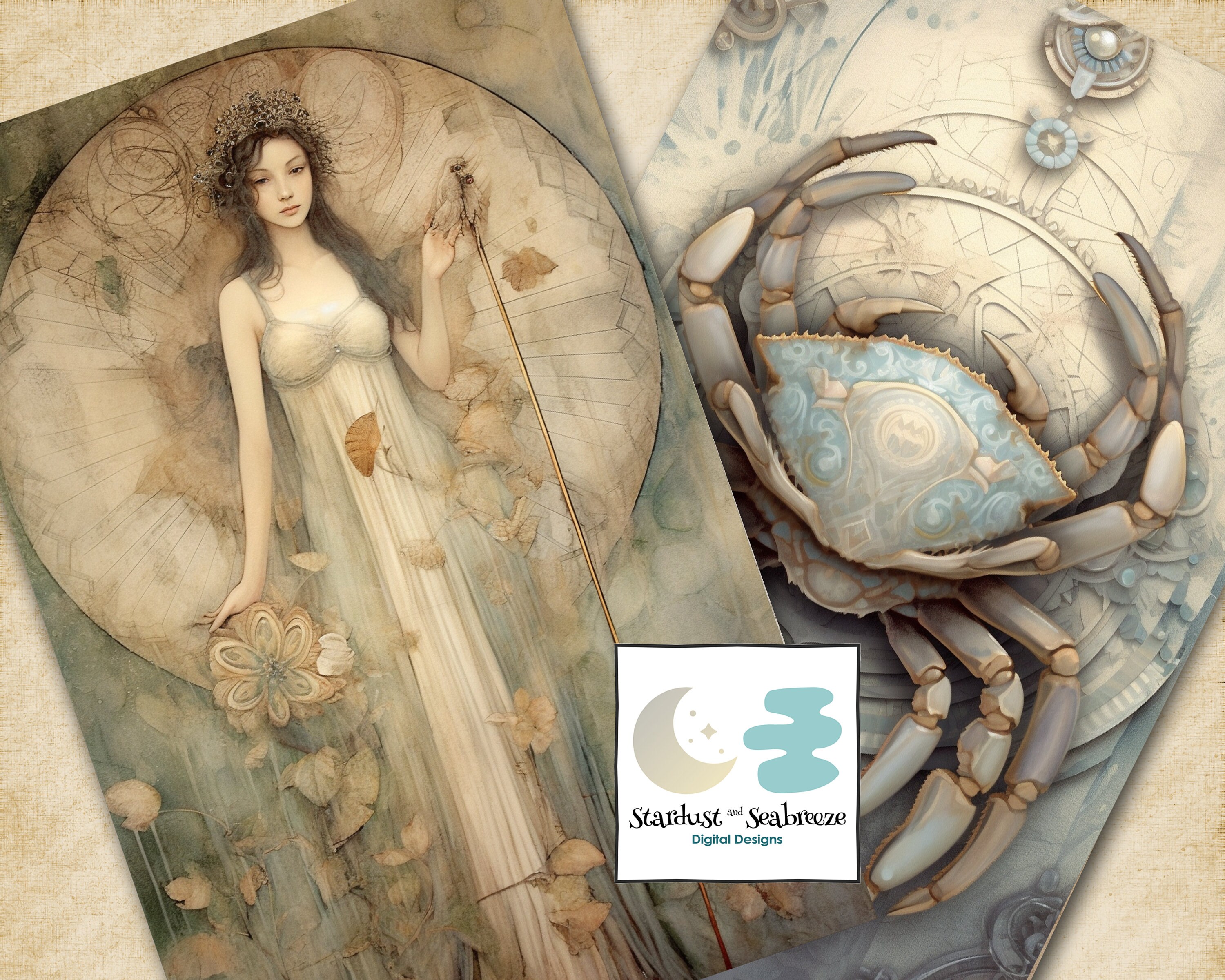 Zodiac Signs Digital Paper Printable Vintage Junk Journal - Etsy