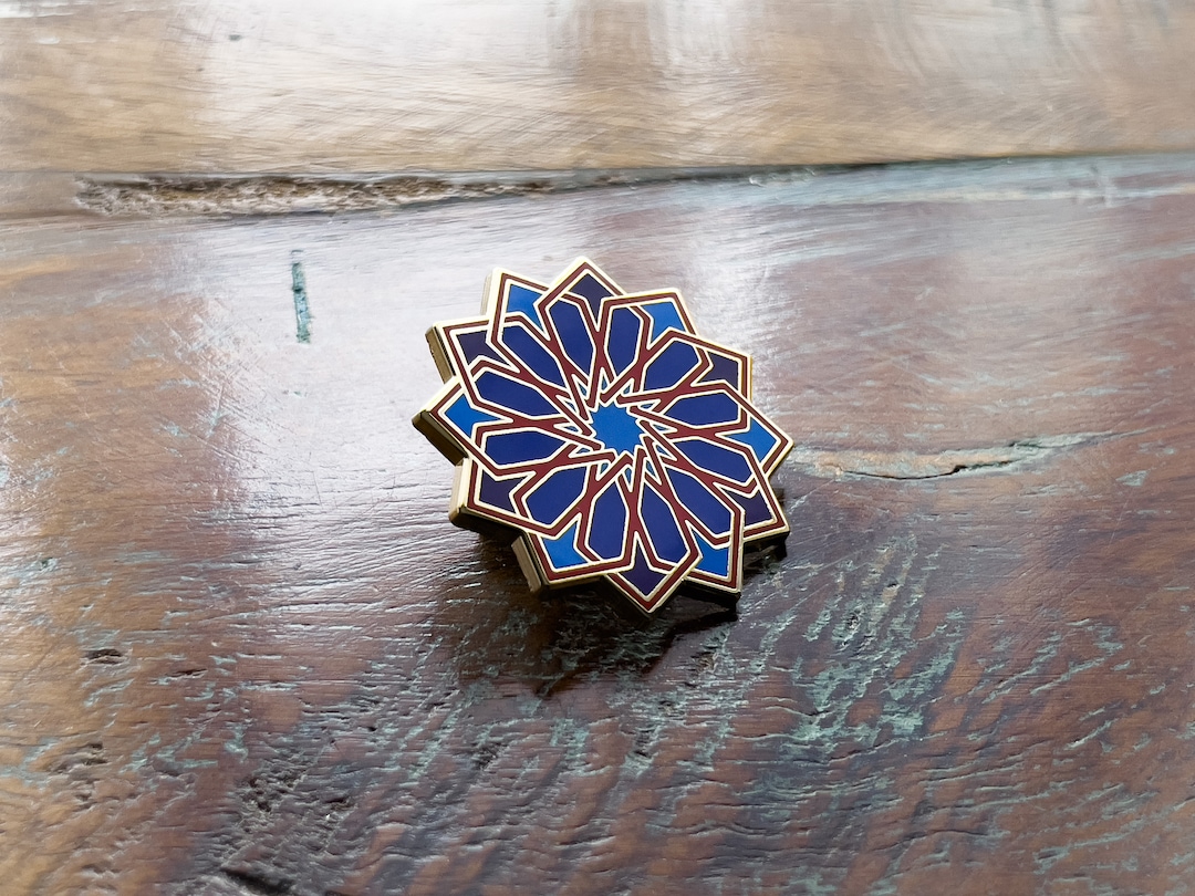 Muslim Gift Pin Muslim Enamel Blue Pin Star Geometric Pattern Pin ...
