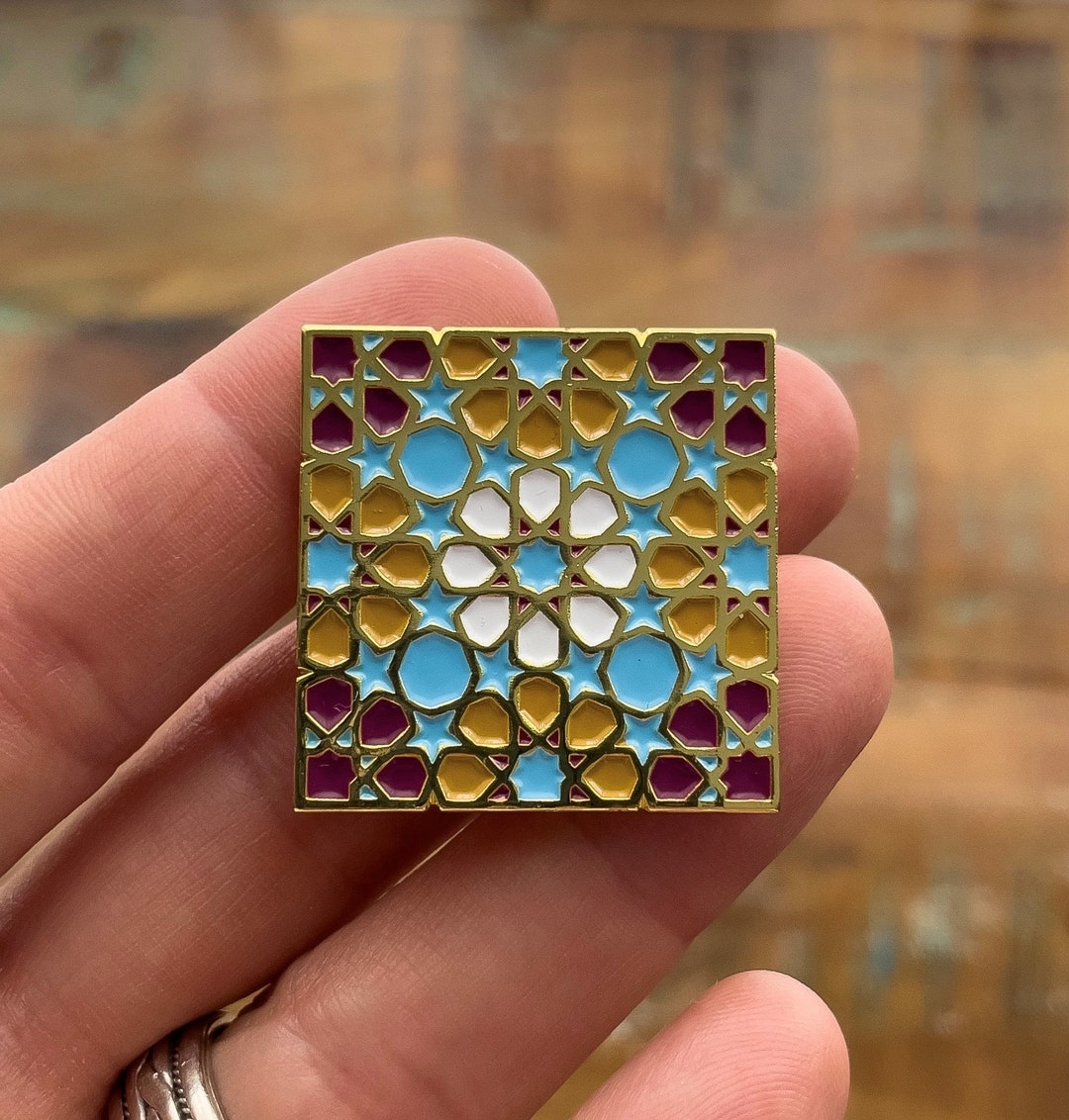 Islamic Art Enamel Pin Muslim Geometry Lapel Pin Cairo Egypt Art ...