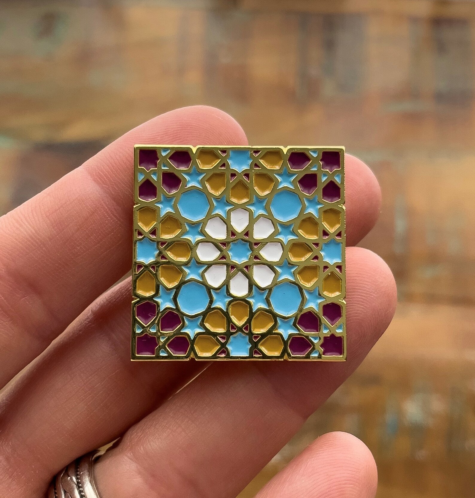 Islamic Geometric Enamel Pin: Cairo Design, Arabic Art Lapel - Etsy