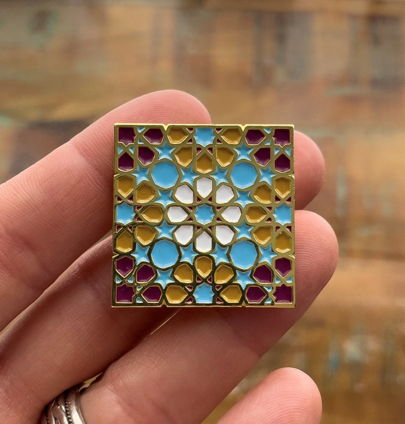 Islamic Art Enamel Pin Muslim Geometry Lapel Pin Cairo Egypt Art ...