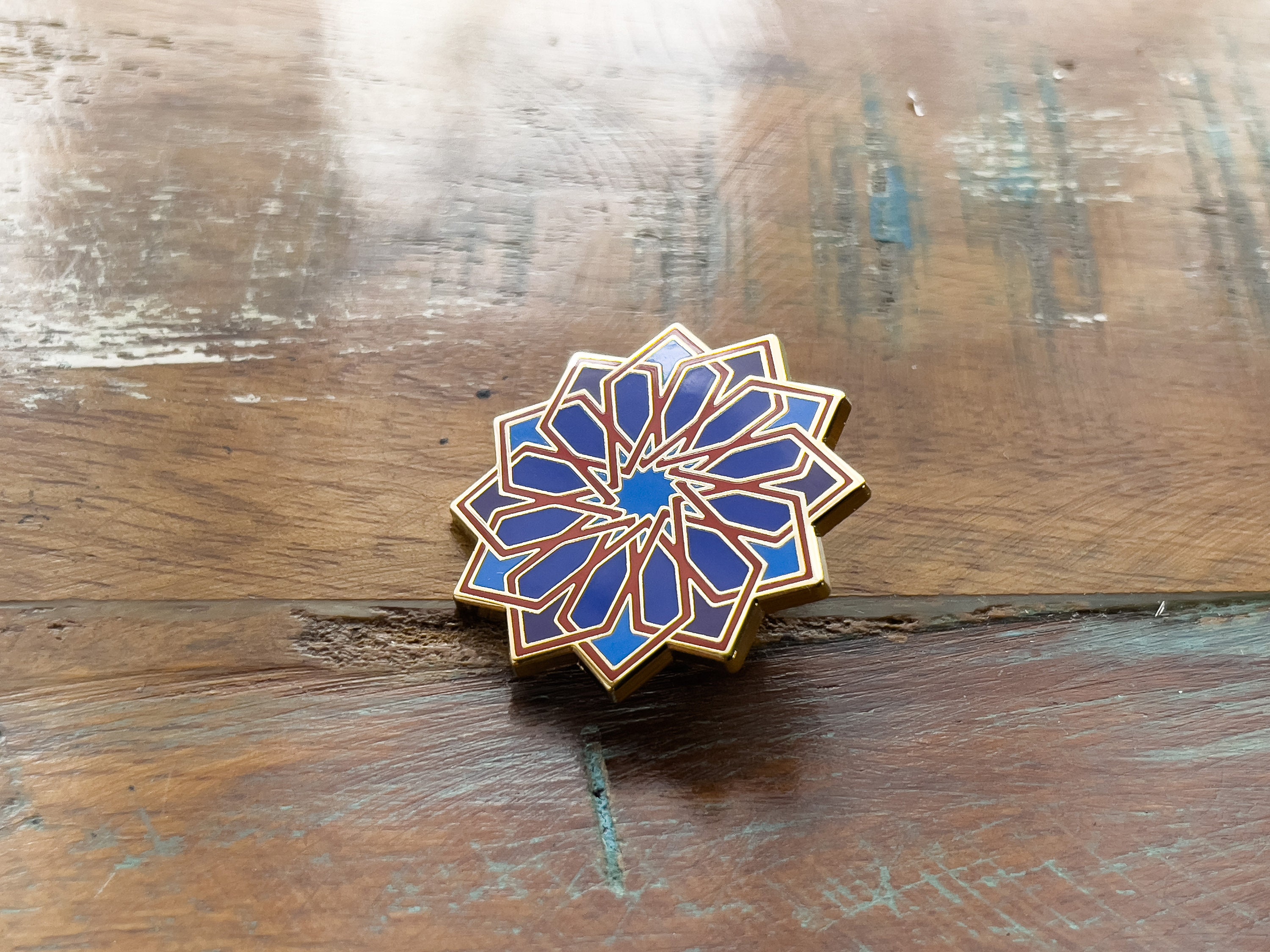 Muslim Gift Pin Muslim Enamel Blue Pin Star Geometric Pattern Pin ...