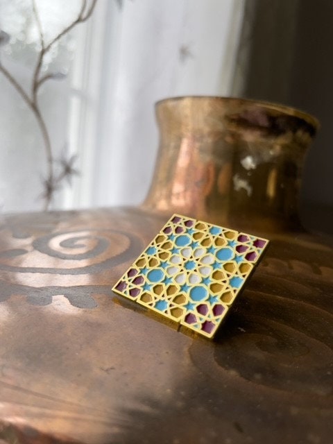 Islamic Art Enamel Pin Muslim Geometry Lapel Pin Cairo Egypt Art ...