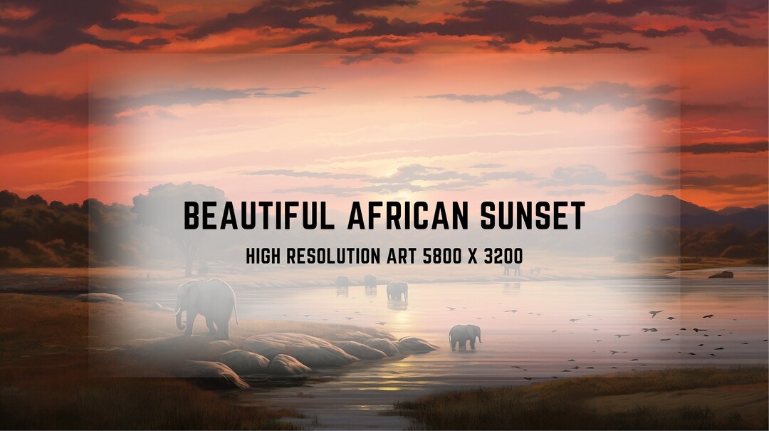 Beautiful African Sunset Art - Etsy