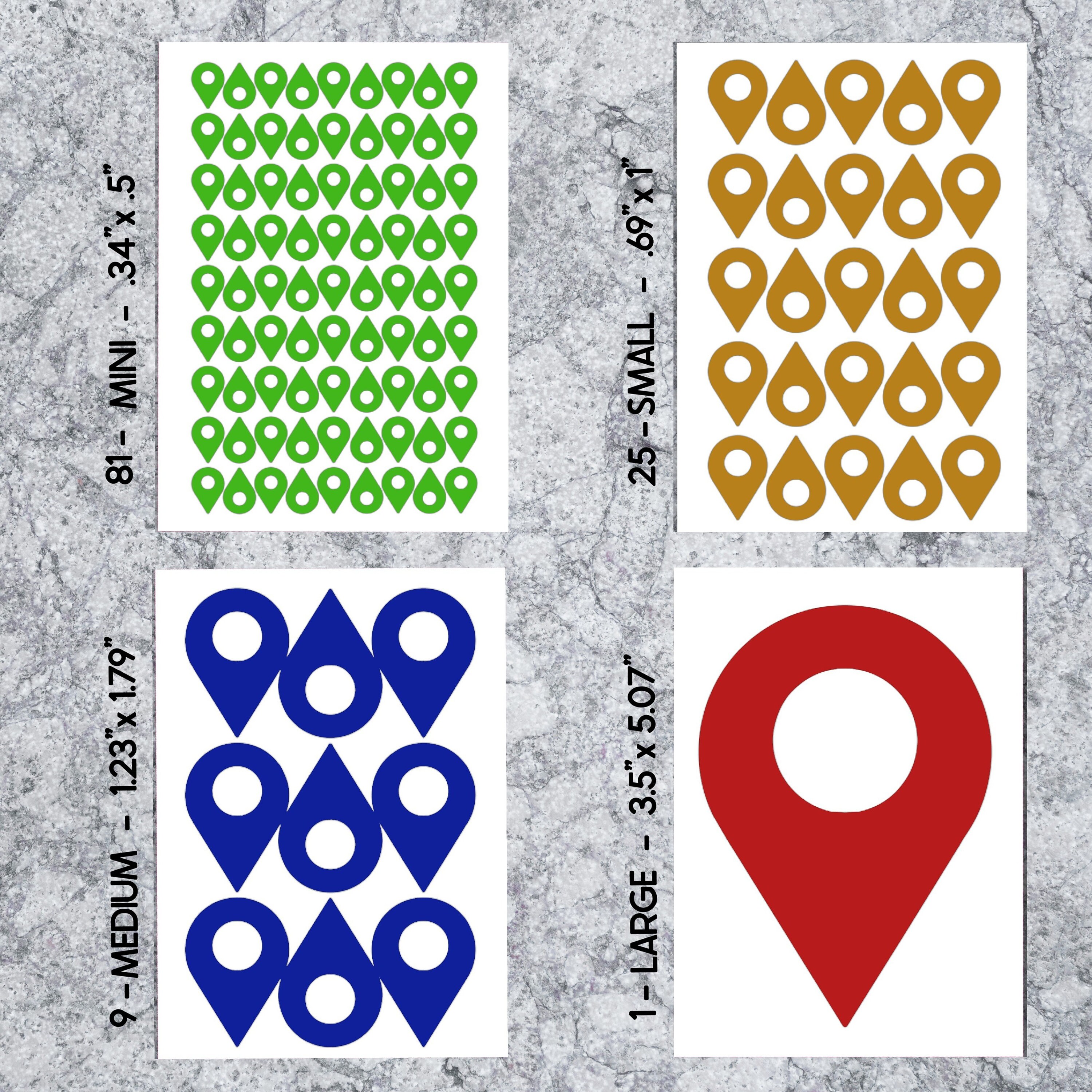 Waterproof Vinyl Sticker, 1 Sheet, House, Map Marker, Map Pin Decals ...