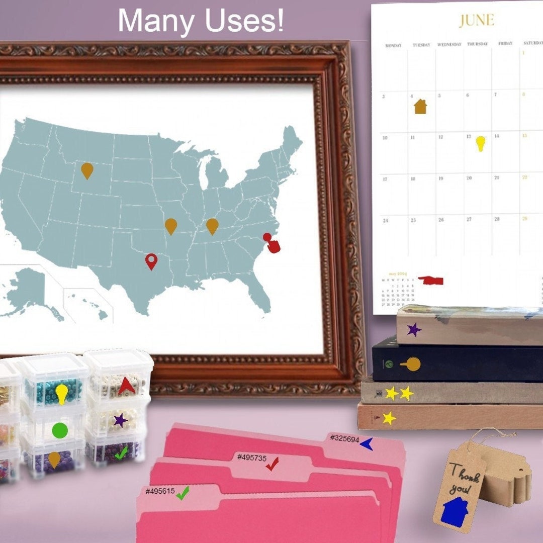 Waterproof Vinyl Sticker, 1 Sheet, House, Map Marker, Map Pin Decals ...