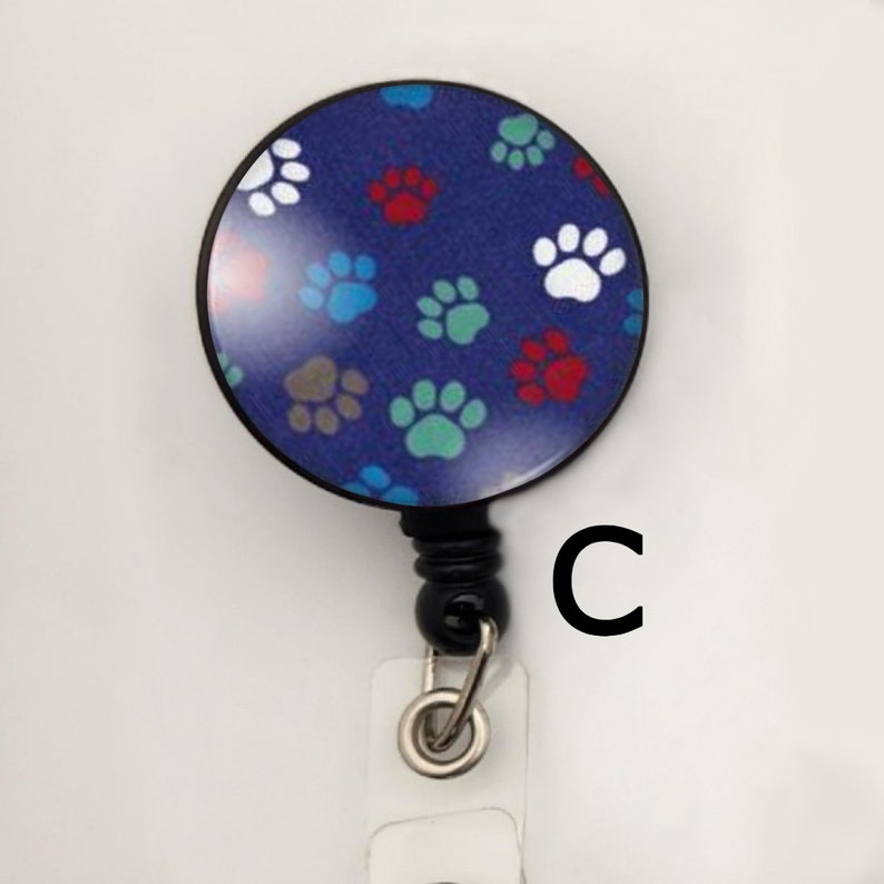 Cute Paw Prints Clip Badge Retractable Reel - Etsy