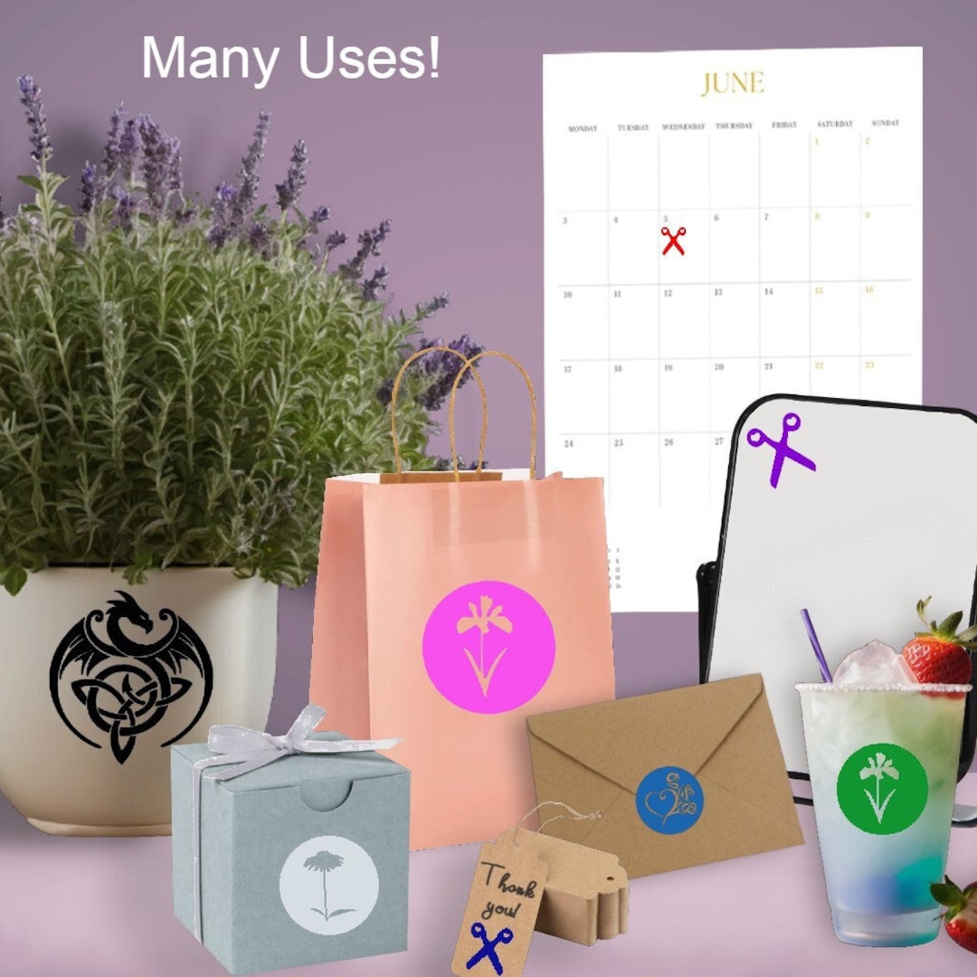 Waterproof Vinyl Sticker Sheet: Heart Scissors, Daisy, Iris Decals - Etsy