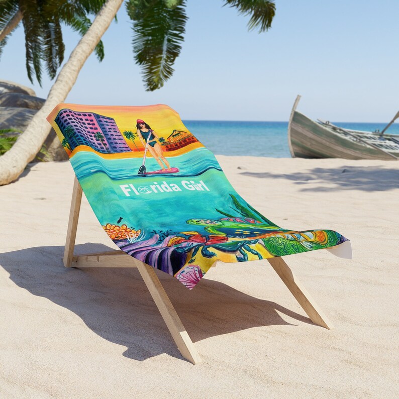 Florida Girl Beach Towel - Pelican Beach Turtle - Etsy