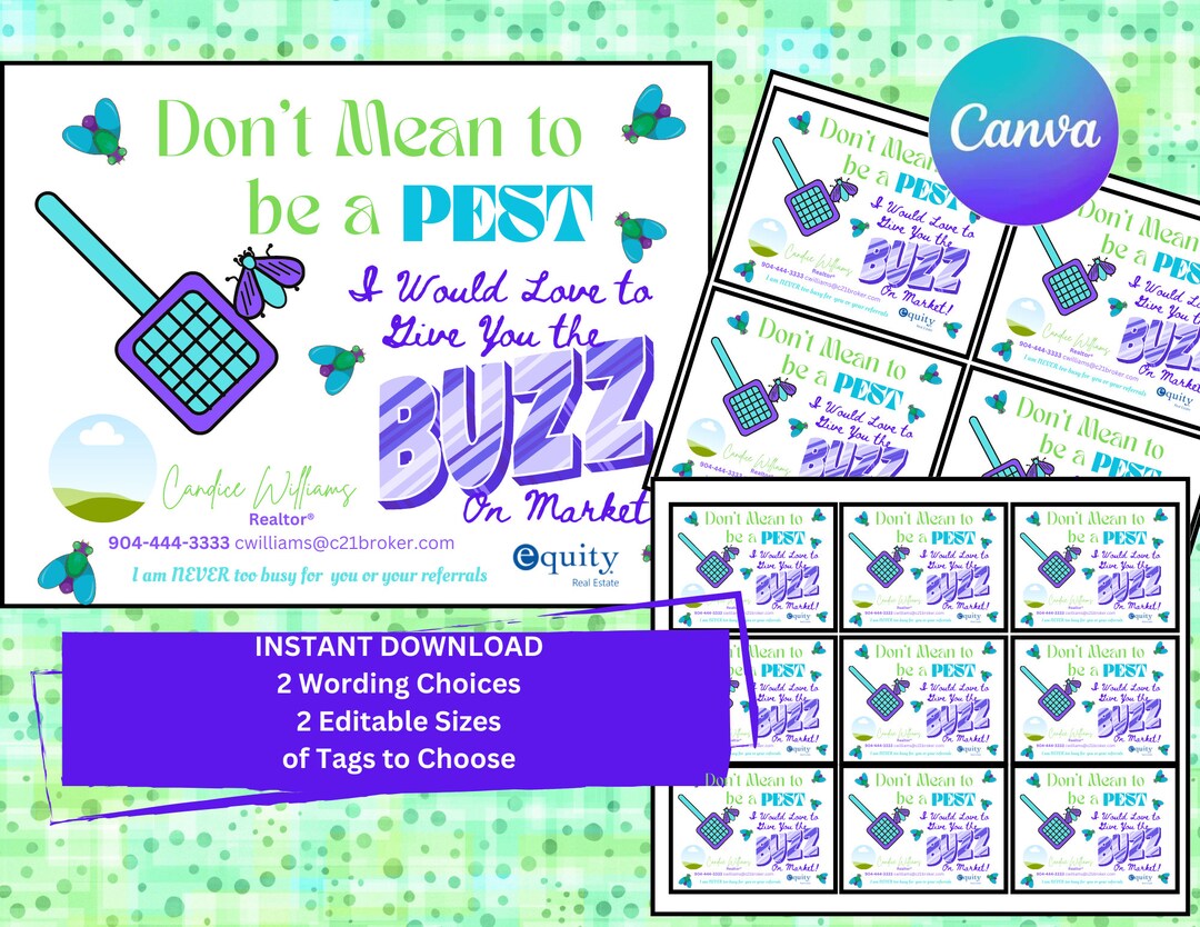 Real Estate Don't Mean to Be A PEST Pop By| Canva Editable | Realtor ...