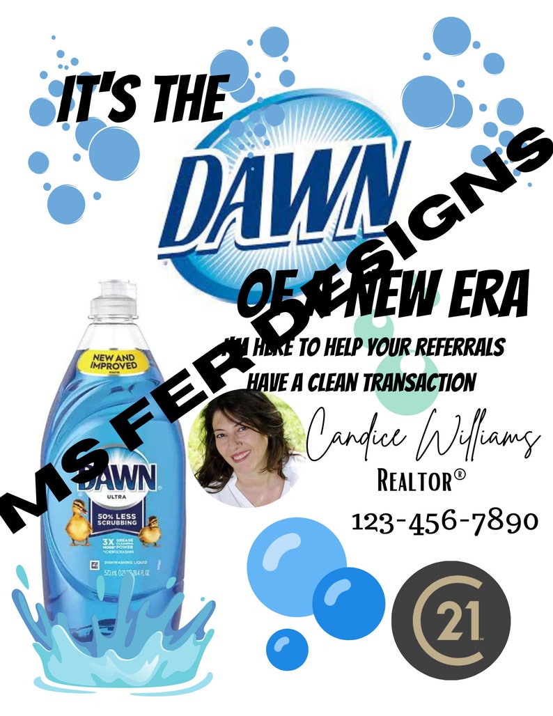 Realtor Dawn Dish Soap Pop by Gift Tags for Clients, It's a Dawn of a ...