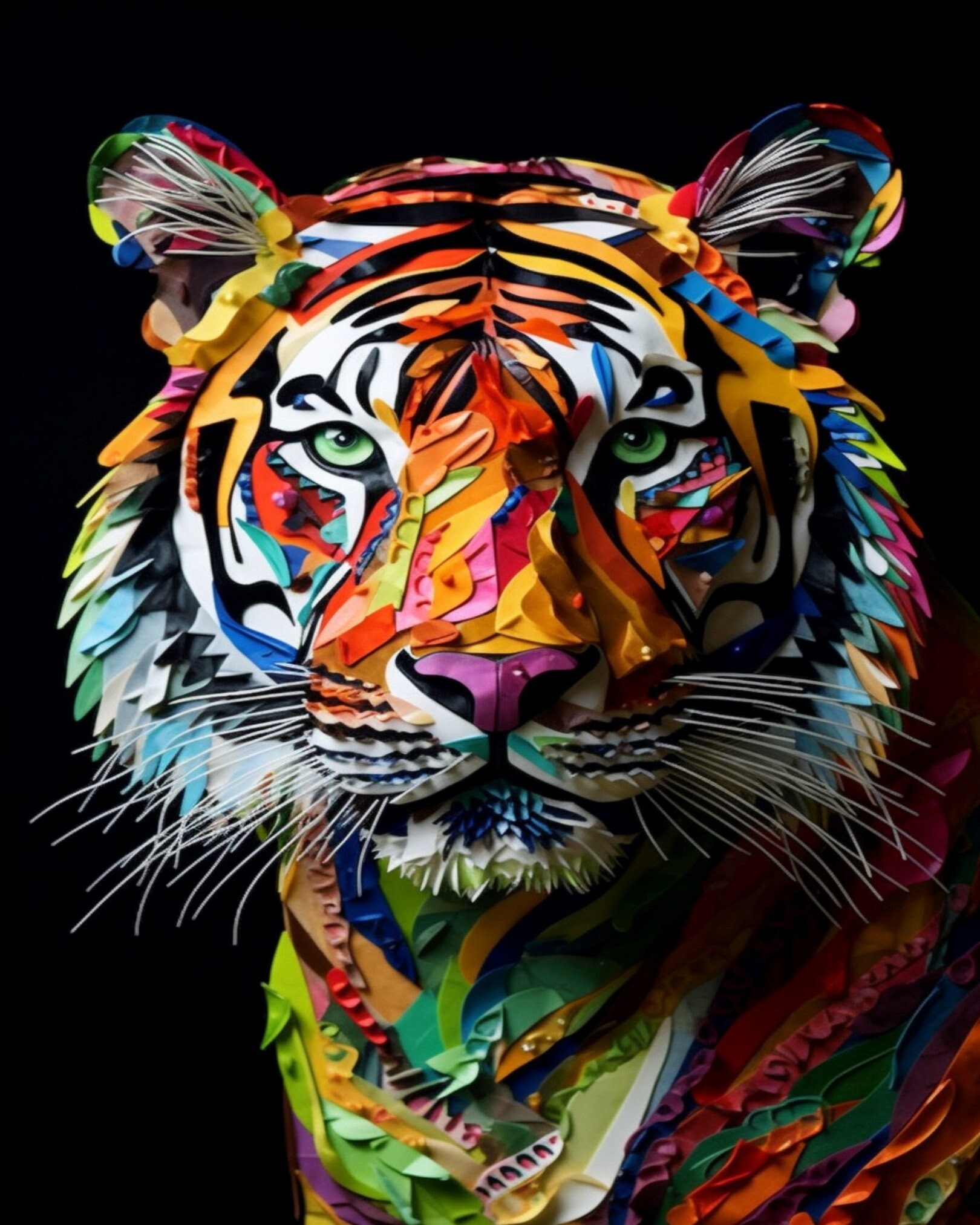 Paper Tiger Collage, Tiger Collage - Etsy