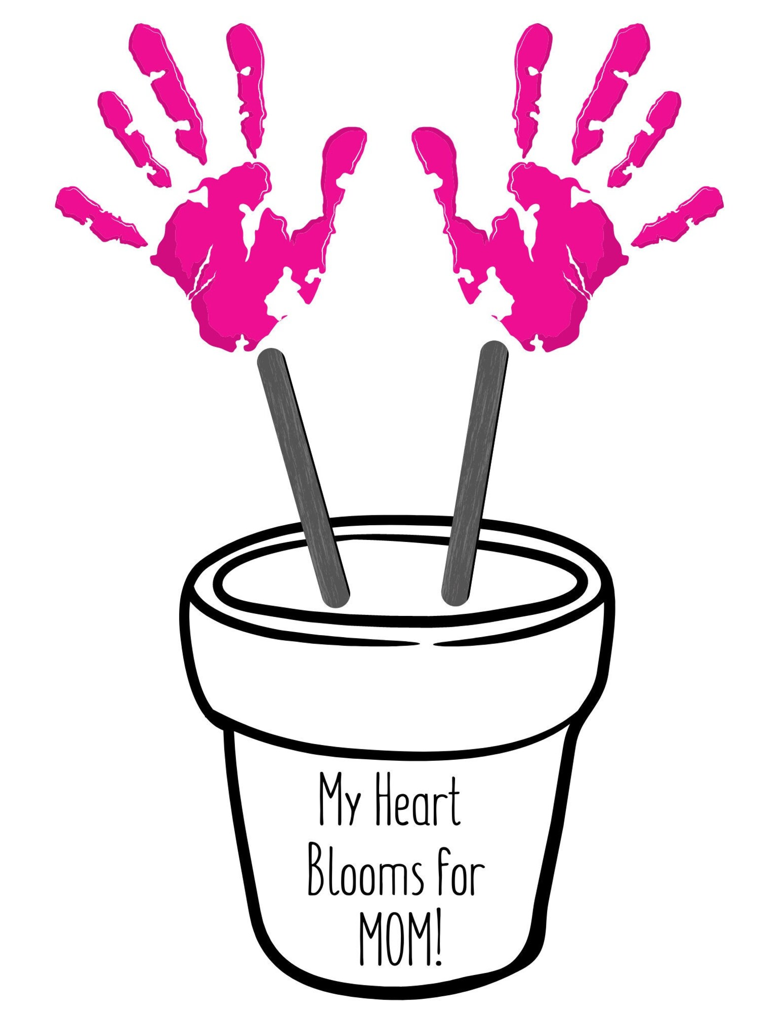 My Heart Blooms for Mom - Hand Prints for Mother's Day - Etsy