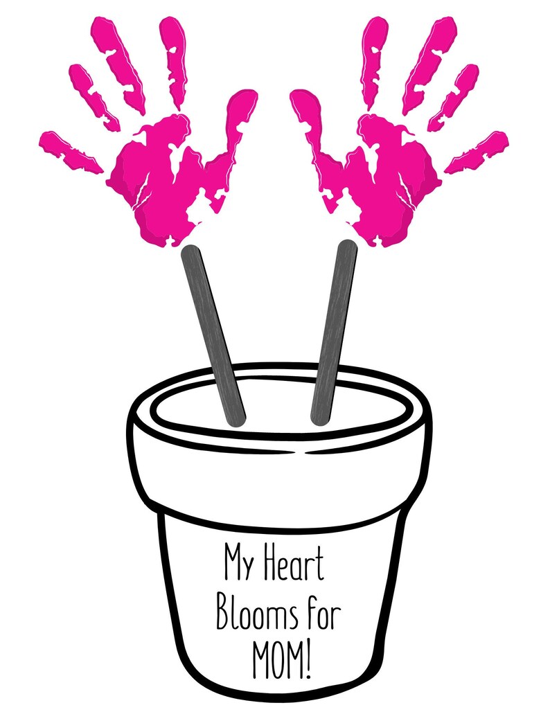 My Heart Blooms for Mom - Hand Prints for Mother's Day - Etsy