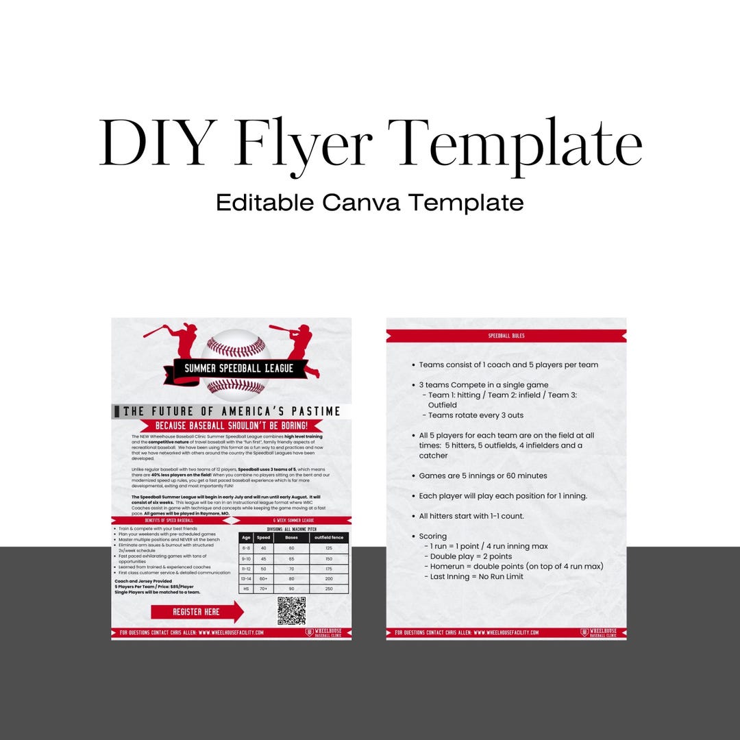 Speedball League Flyer: Editable Canva Template (digital Download) - Etsy