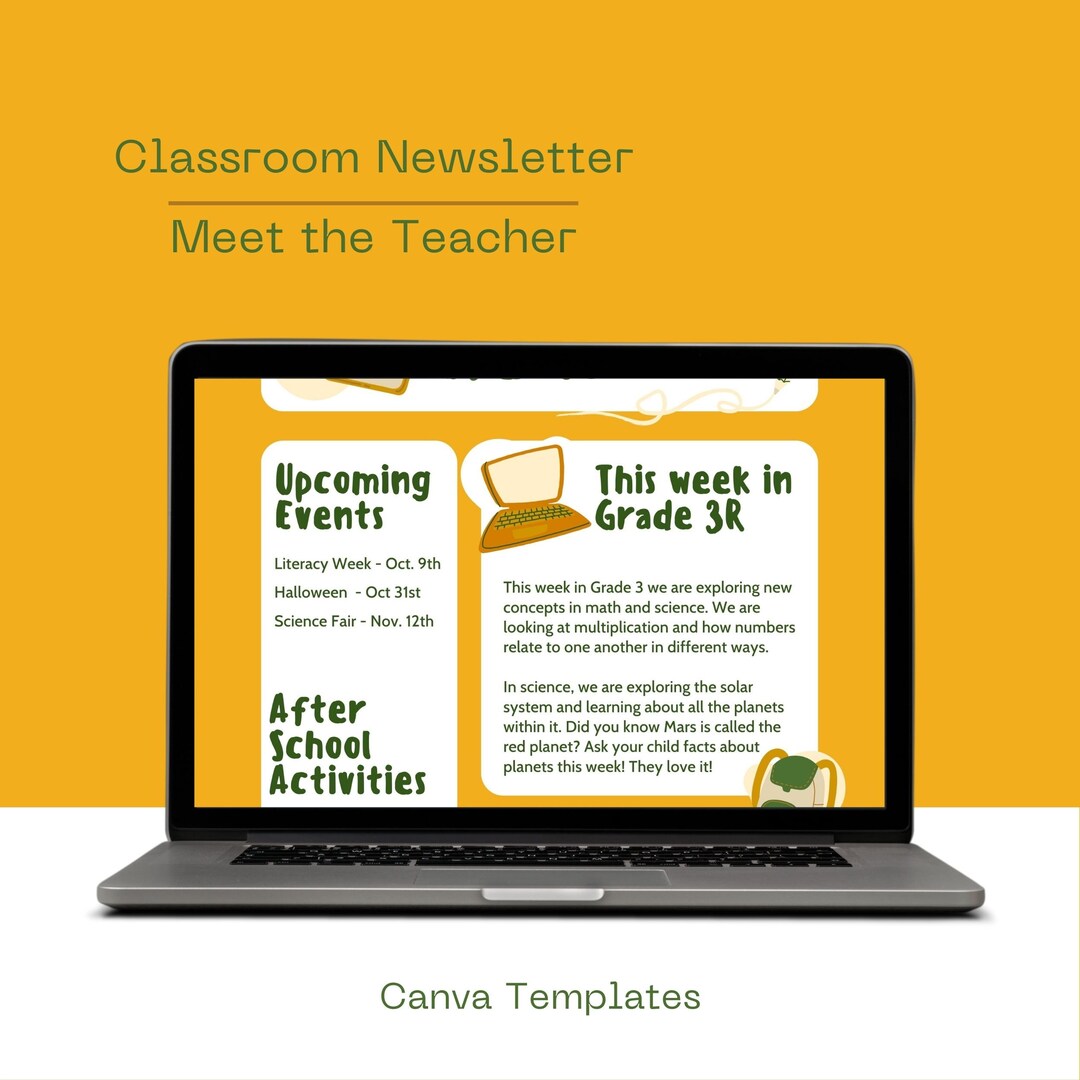 Classroom Newsletter, Meet the Teacher Templates, Editable Classroom ...