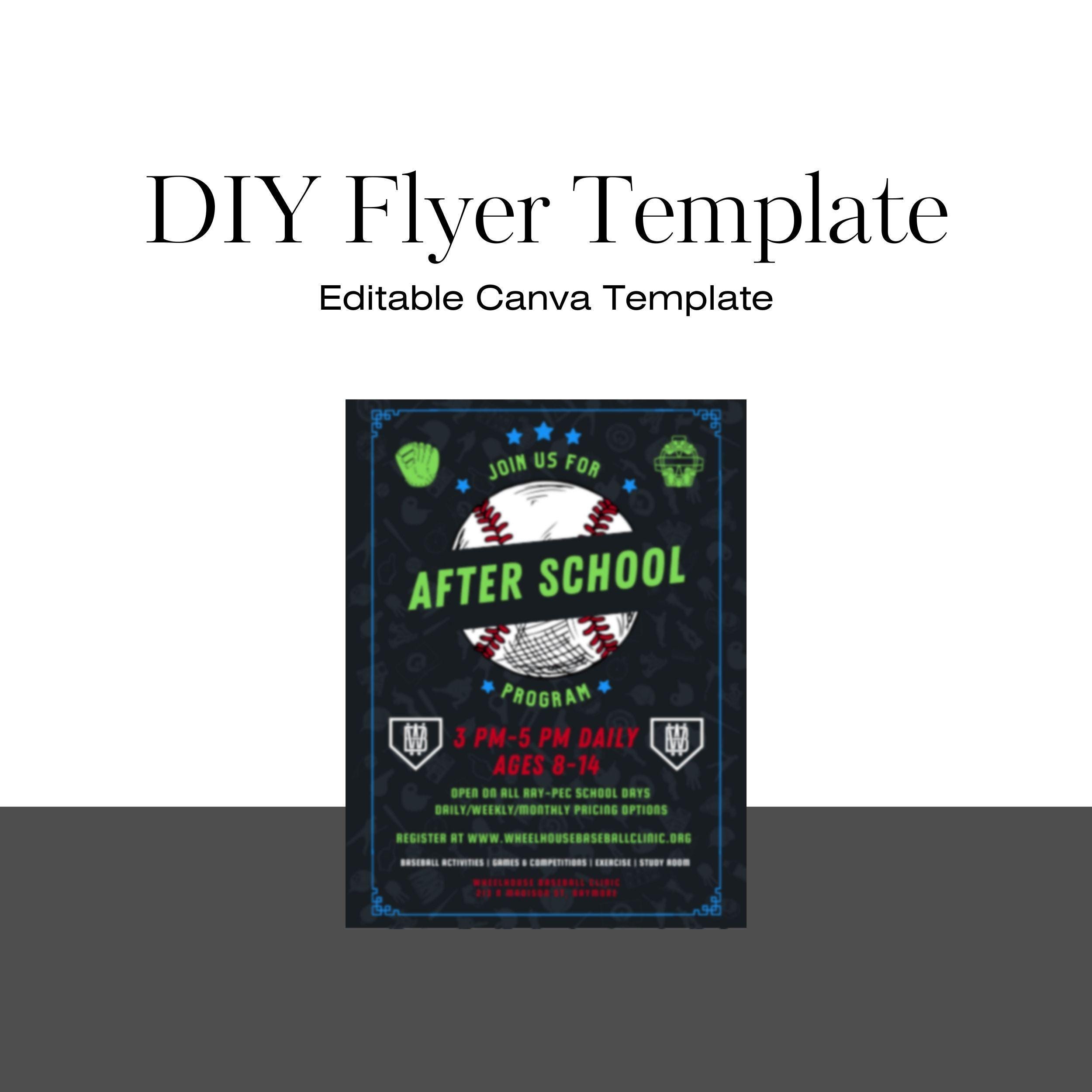 Editable Canva Baseball Training Flyer Template, Customizable Canva ...