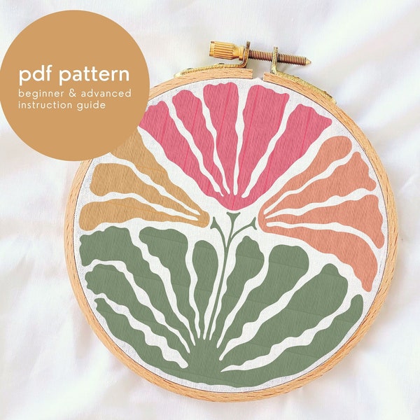 Y2K Flower Checkerboard Embroidery Pattern, PDF Instructions Digital ...