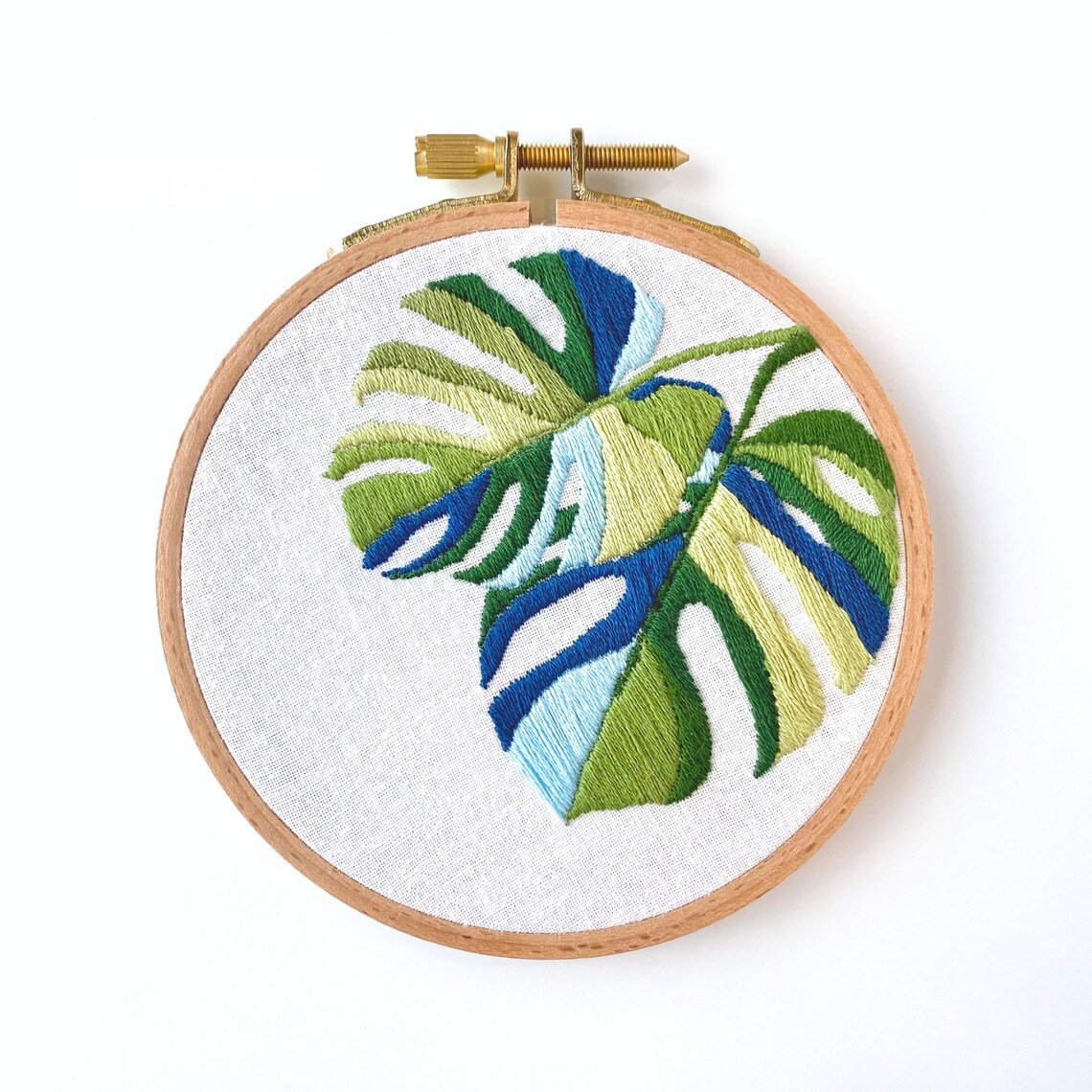 Variegated Monstera Leaves Plant Embroidery Pattern, PDF Instructions ...