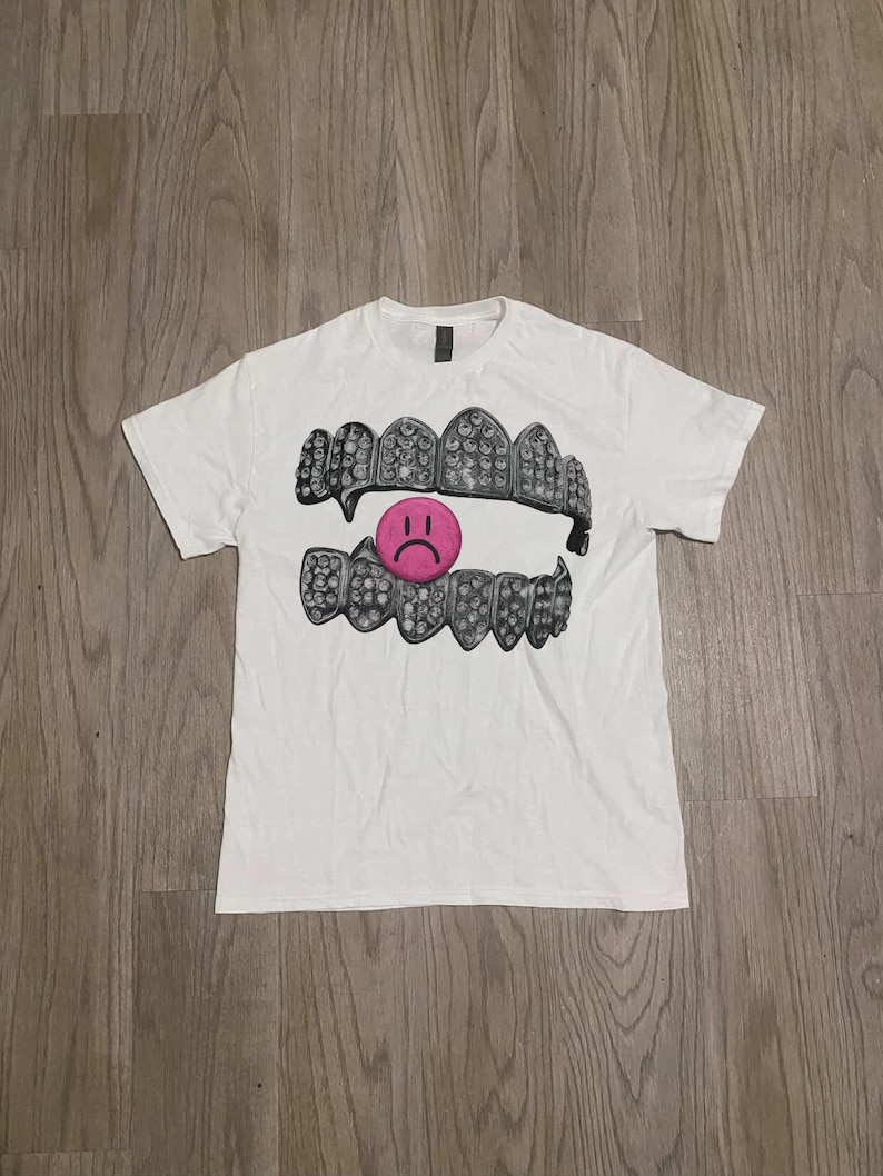 Sad Face Grillz T-shirt - Iced Out Grills Graphic Tee, Streetwear ...