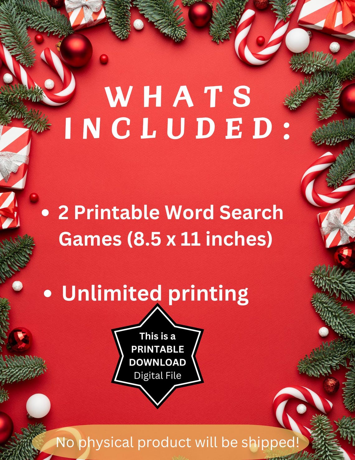 Printable Christmas Word Search Puzzle Fun Holiday Activity for Kids ...