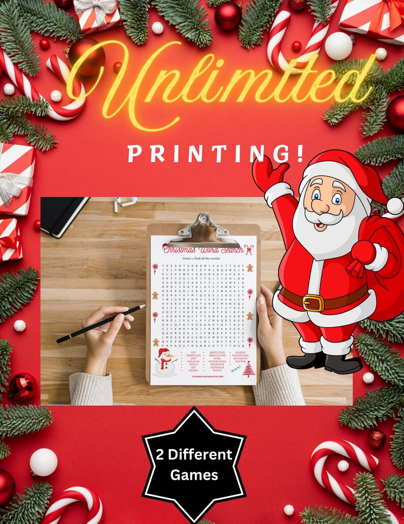 Printable Christmas Word Search Puzzle Fun Holiday Activity for Kids ...
