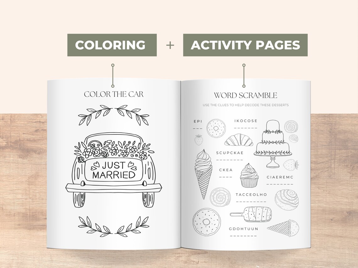 Wedding Coloring Book Wedding Coloring Page for Kids Wedding - Etsy
