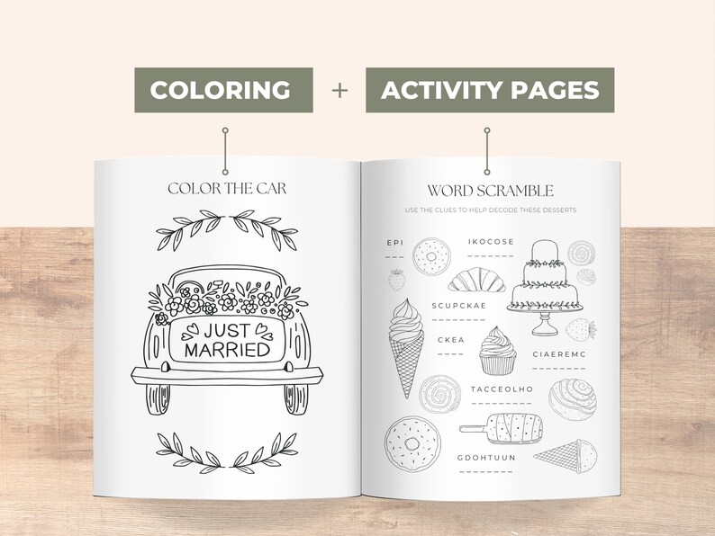 Wedding Coloring Book Wedding Coloring Page for Kids Wedding - Etsy