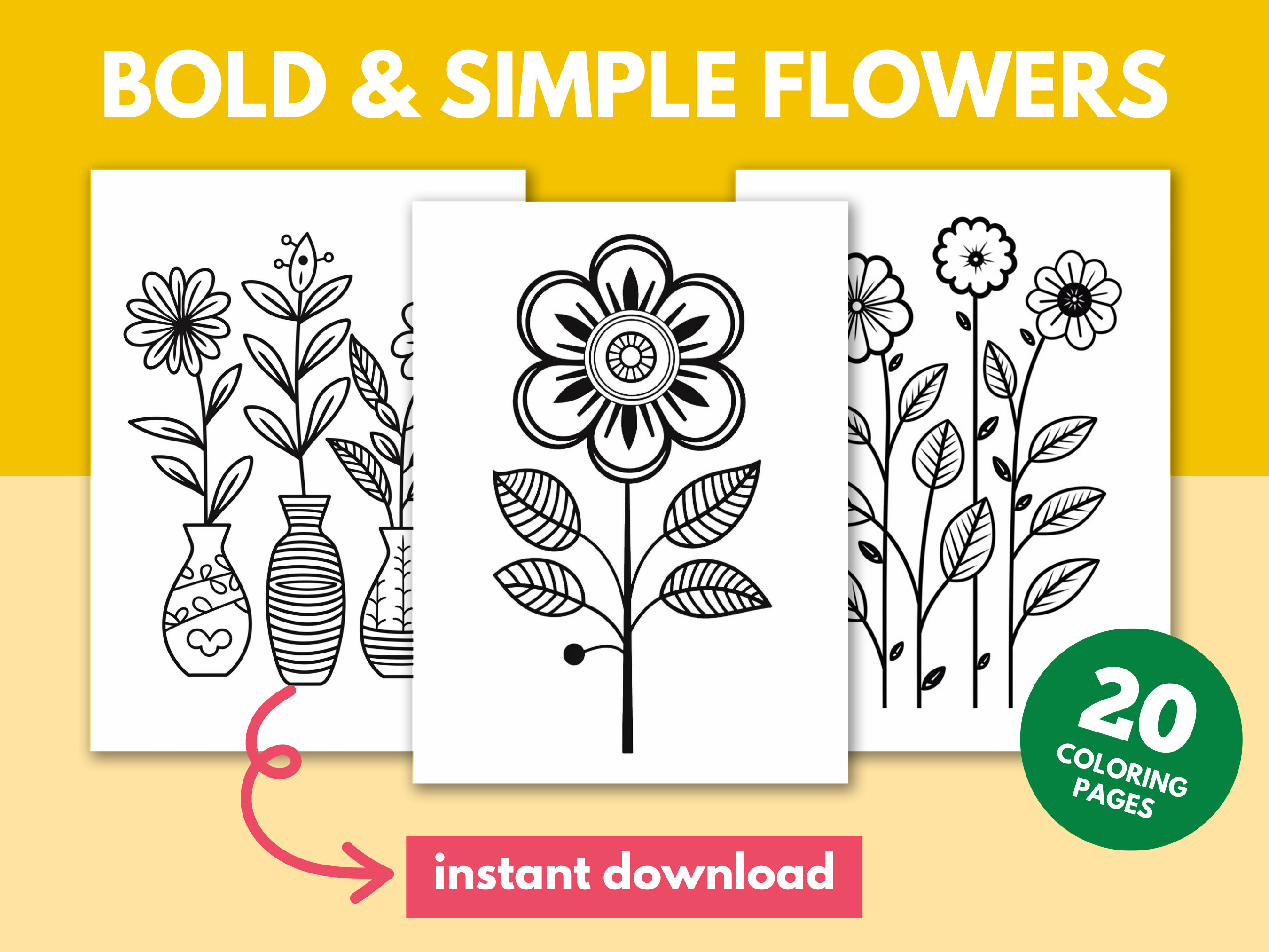 COLORING BOOK Flower Coloring Pages for Kids Flower Coloring Book for ...